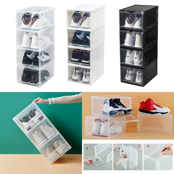 Home Sneaker collection display cabinet Shoe Storage Box Folding Shoe ...