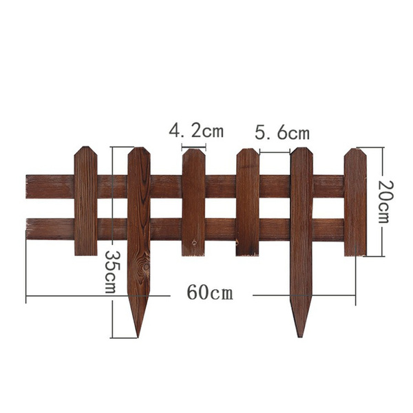 60cm Wooden Garden Picket Wicket Fence Panels Lawn Grass Border Edge ...