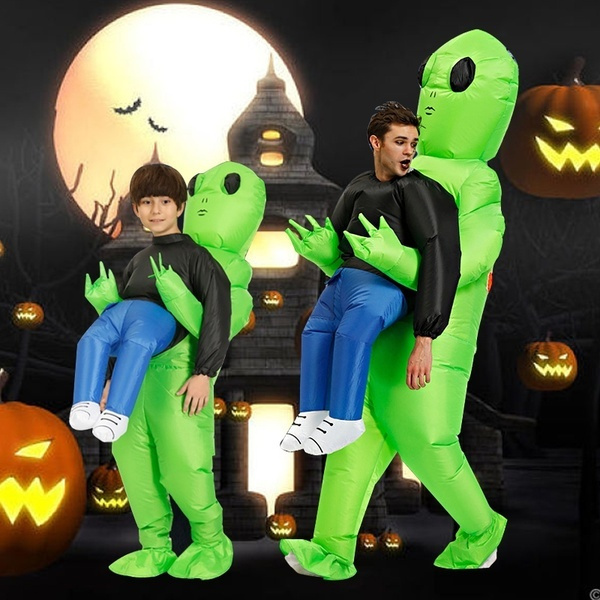 Waterproof Inflatable Green Alien Cosplay Party Costume for Kids Adults ...