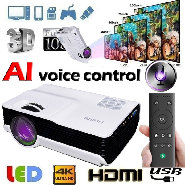 New Home 1080P AI Voice Intelligent Projector WiFi HD Projector ...