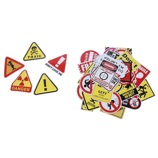 50Pcs warning stickers for security space safety warnings luggage ...