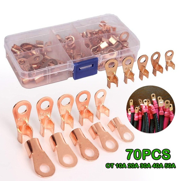 Auto Copper Ring Terminal Wire Crimp Connector Bare Cable Battery ...