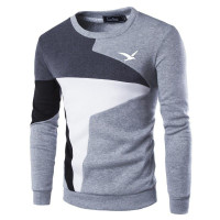 Seagull Printed Pullover sweater Men Stitching Color Casual Long ...