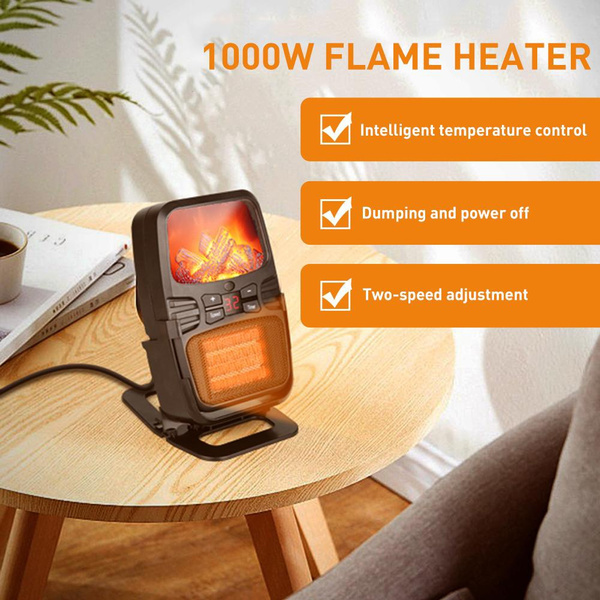 Space Heater Electric Flame Heater Small Adjustable Heater For Car 400W ...