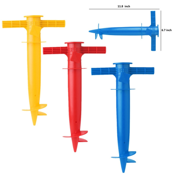 Plastic Adjustable Sun Beach Sand Ground Umbrella Stand Spike Fishing ...