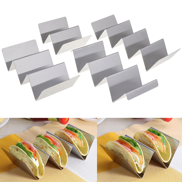 Stainless Steel Mexican Display Stand Shell Rack Wave Shape Taco Holder ...