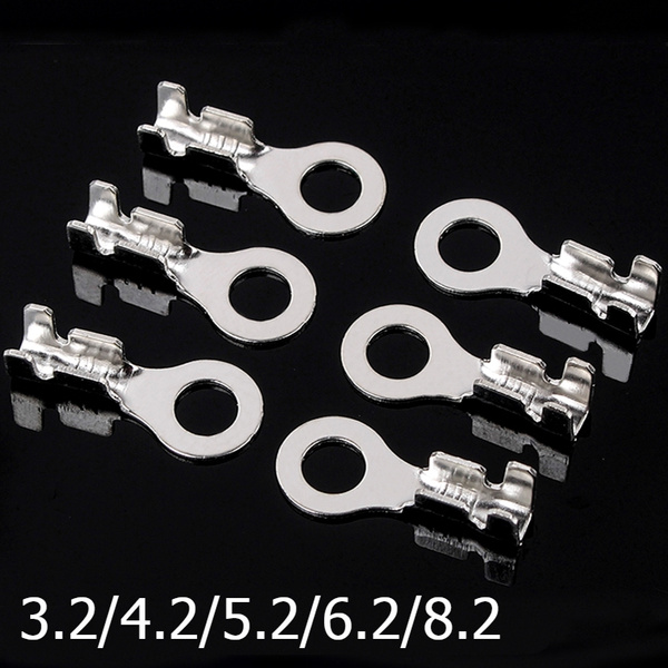 50 Pcs/lot 2.5mm 3.2mm 4.2mm 6.2mm O-shape Wire Crimp Terminal Fork ...