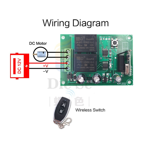 Diese 433MHz Universal Remote Control DC 12V 10A 2CH rf Relay Receiver ...
