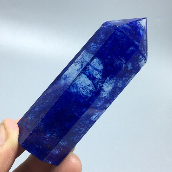NATURAL blue Melting stone QUARTZ CRYSTAL wand POINT HEALING Reik | Wish