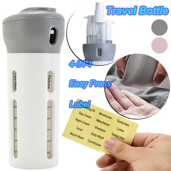 4-in-1 Refillable Protable Leakproof Travel Bottle with Labels for ...