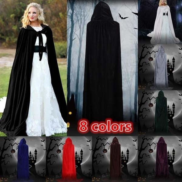Halloween Cloak Child Adult Magic Cape Red Black Horror Death Vampire ...