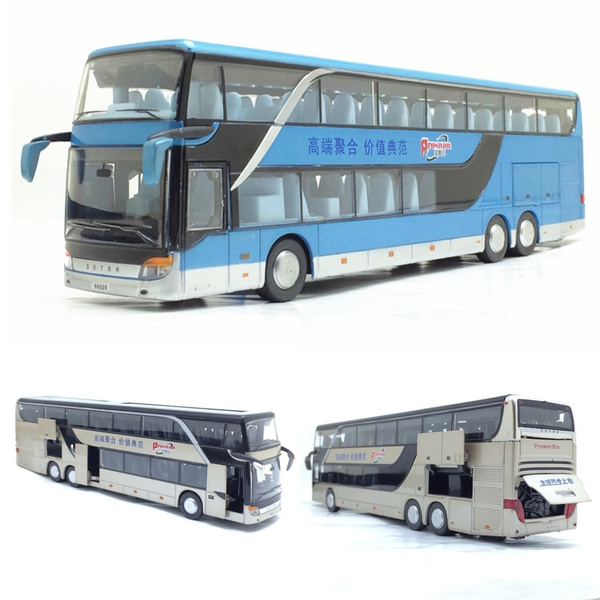 High Quality 1:32 Alloy Pull Back Bus Model High Imitation Double ...