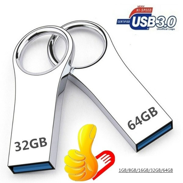 USB3.0 Metal USB Disk 64GB 32GB 16GB 8GB 1GB Flash Disk Waterproof ...