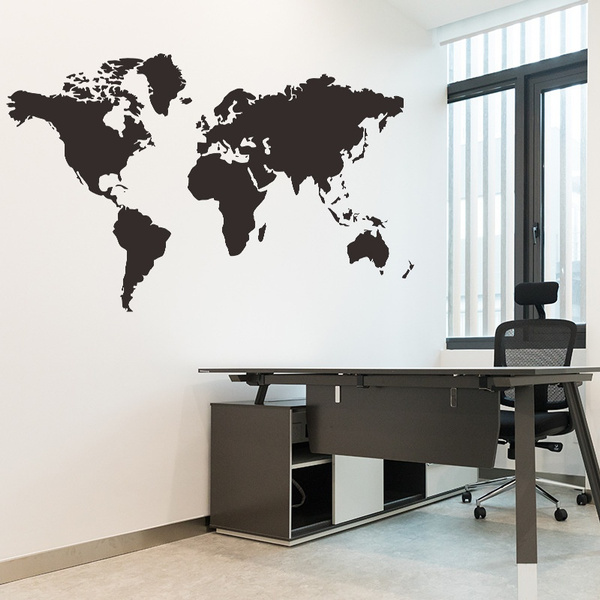 60*105cm World Map Office Wall Bedroom Living Room Background Wallpaper ...