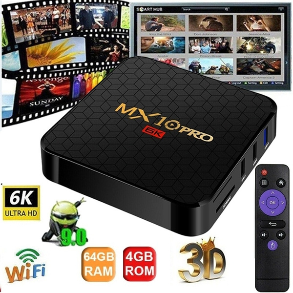 Smart Home 6K MX10 PRO 4G 32/64GB Android 9.0 TV BOX Allwinner H6 Quad ...