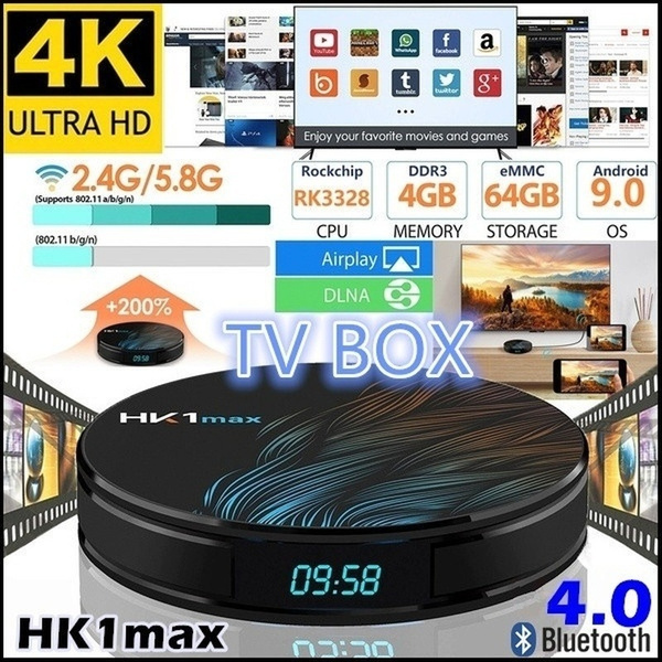 2019 Newest TV Box HK1MAX ,Android 9.0 Quad Core ,RK3328 Chip ,2GB+16GB ...