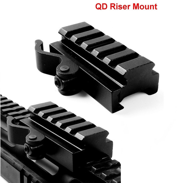 Quick Release 3/5" QD Riser Scope Mount Rifle 20mm Picatinny Weaver ...