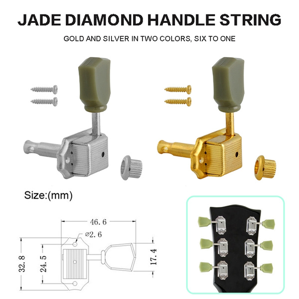 New Quality 6Pcs Guitar Machine Head Tuners String Tuning Pegs Keys for ...