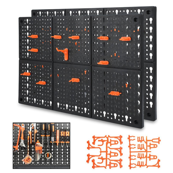 2pcs Tool Hanger Storage Board Wall Mounted Panels Pegboard Home ...
