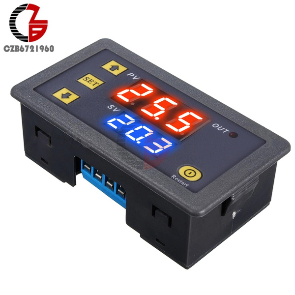 AC 110V 220V /DC12V 24V Digital Time Delay Relay Dual LED Display Cycle ...