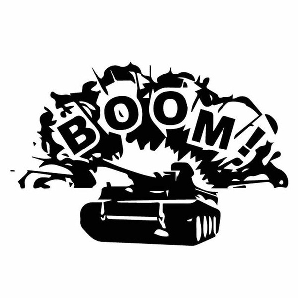 16CM Beautiful Original Word Boom Chariot Tank Car Vinly Decal Car ...
