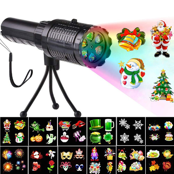 USB Rechargeable LED Christmas Projector Lights 2 in 1 Projection ...