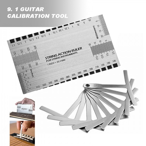 New Arrival 9+1 Guitar Steel String Gauge Ruler Guitar Radius Gauge ...