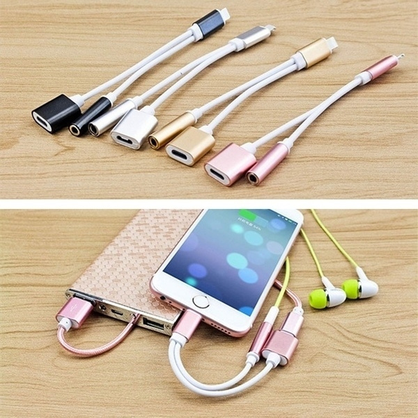 2in1 3.5mm Adapter Splitter Lightning Connector Headphone Charger ...