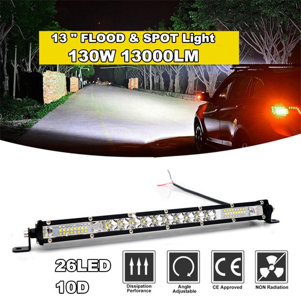 High Power 13 inch 130W 13000LM 6500K 26LED Single Row super Slim Work ...