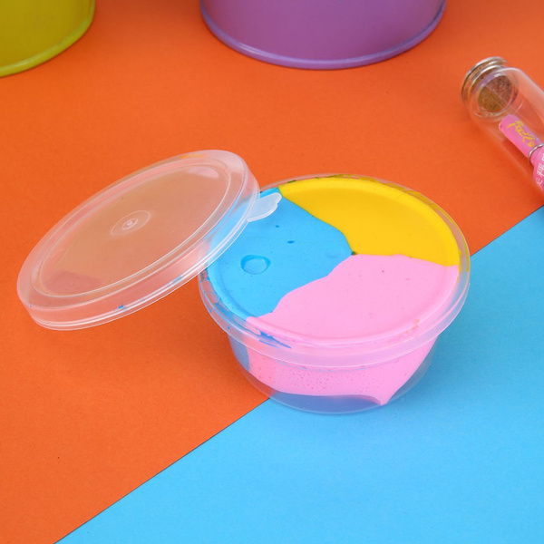 DIY Colorful Fluffy Foam Putty Stress Relief Slime Sludge Cotton Mud ...