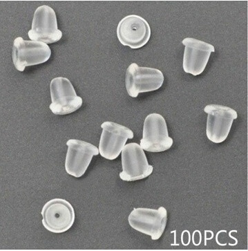 100PCS Rubber Earring Back Stoppers Ear Post Nuts Jewelry | Wish