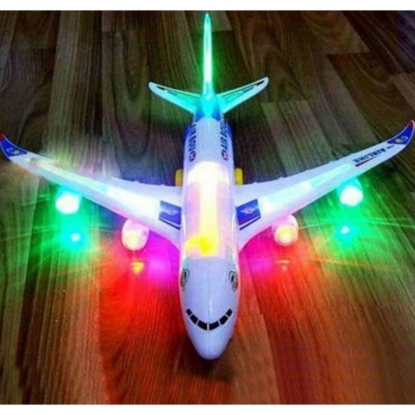 Kids Child Toy Electric Airplane Airbus Musical Moving Flashing Sounds ...