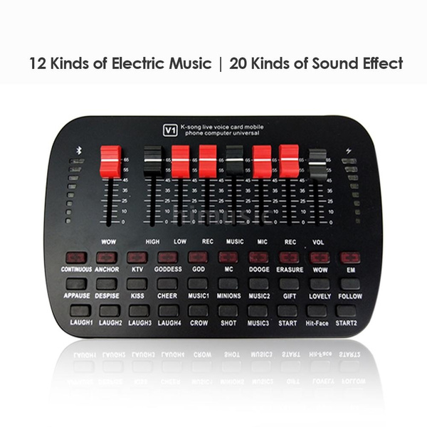 V1 Live Sound Card Universal Volume Adjustable USB External Audio Mixer ...
