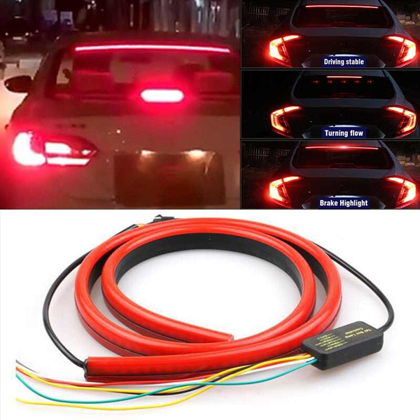 Flexible Red LED Car High Mount Third 3rd Rear Brake Turn Signal Strip ...