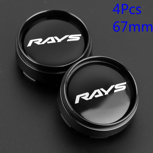 4 Pcs 67mm Car Wheel Center Caps RAYS Logo Emblem Alloy Wheel Rim ...
