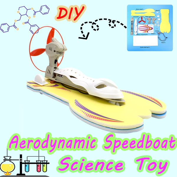 Aerodynamic Speedboat Model Kits Science Experiment Toy Power Electric ...