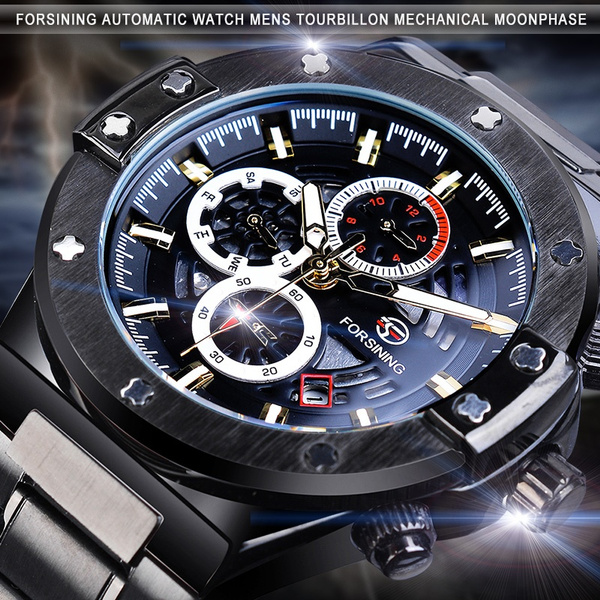 Fashion Creative Mens Watches Luxury Automatic Mechanical Chronograph ...