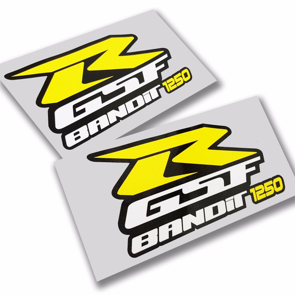 x2 Bandit GSF 1250 motorcycle decals custom graphics stickers yellow ...