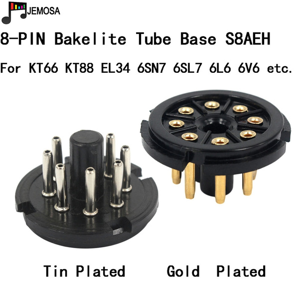 10PCS Bakelite Tube Socket S8AEH 8pins Seat Tube Socket For KT66 KT88 ...