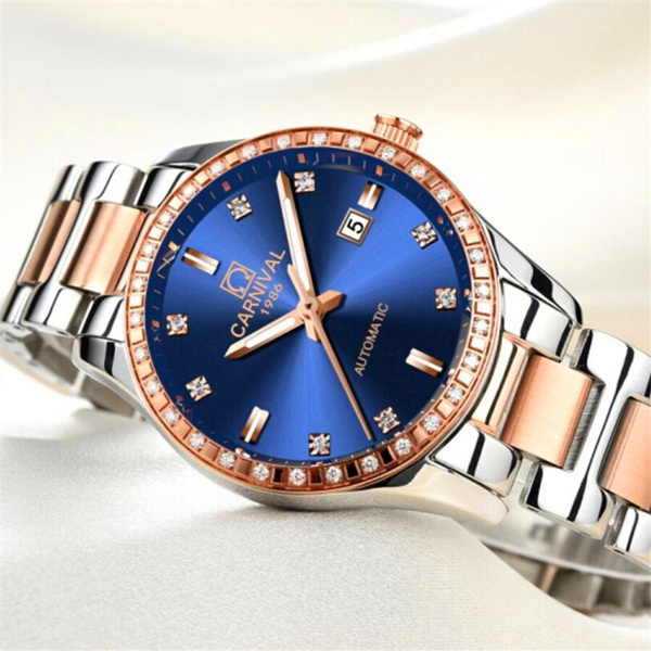 Fashion Automatic Watch Womens Luxury Full Steel Mechanical Wristwatch ...