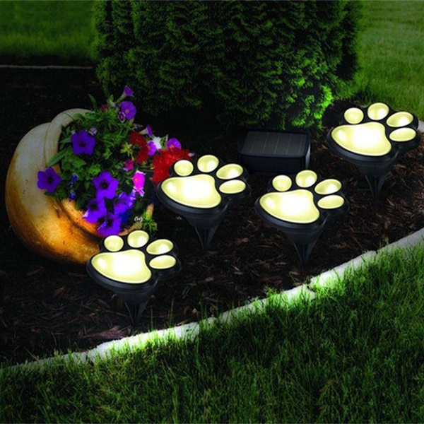 Outdoor Decor Solar Decorative Paw Print Garden Lights Solar Powered ...