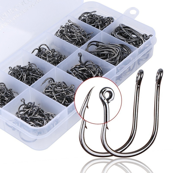 100pcs/box 2colors 10 Sizes Fishing Outdoor Sharp Stainless Steel ...