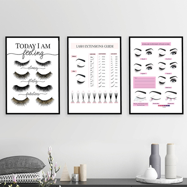 Makeup Wall Art Eyelash Extension Style Guide Posters and Prints ...