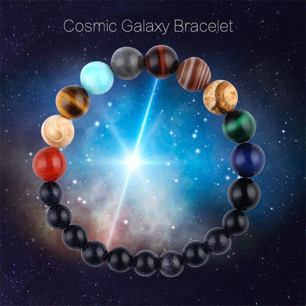 1 Pc Eight Planets Natural Stone Bracelet Universe Yoga Chakra Galaxy ...