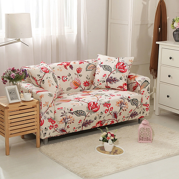 Floral Printing Spandex Sofa Slipcover All-inclusive Tight Wrap Sofa ...