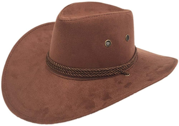 Men's Outback Faux Felt Wide Brim Western Cowboy Hat | Wish