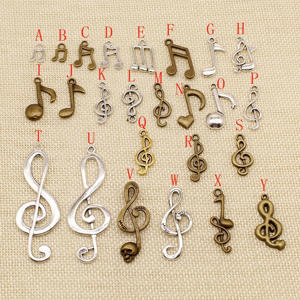 20 Pieces Music Note Charm Pendants For Bracelets Findings For Diy ...
