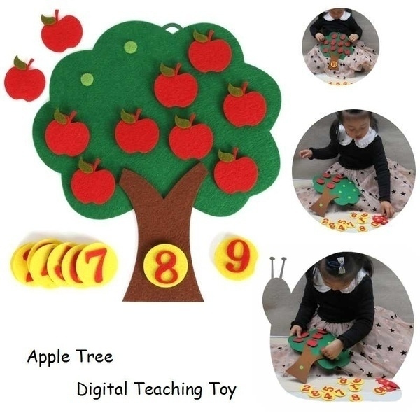 DIY Apple Tree Match Digital Teaching Toy Montessori Educational Toy ...