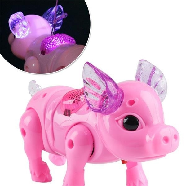 Electric Walking Singing Musical Light Pig Toy with Leash Interactive ...
