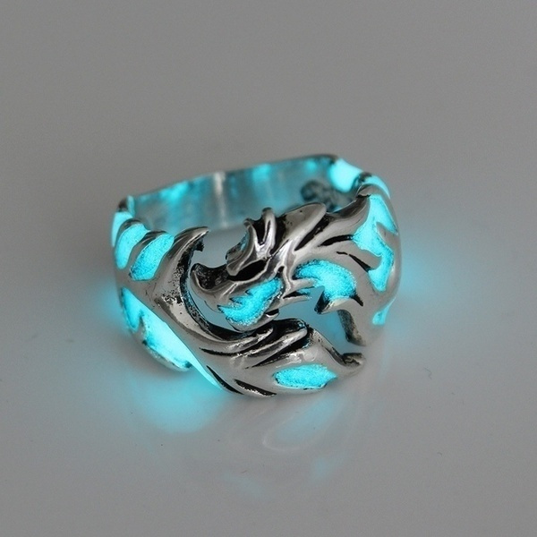 2019 Vintage Unisex Luminous Dragon Finger Rings Fashional Rings Glow ...